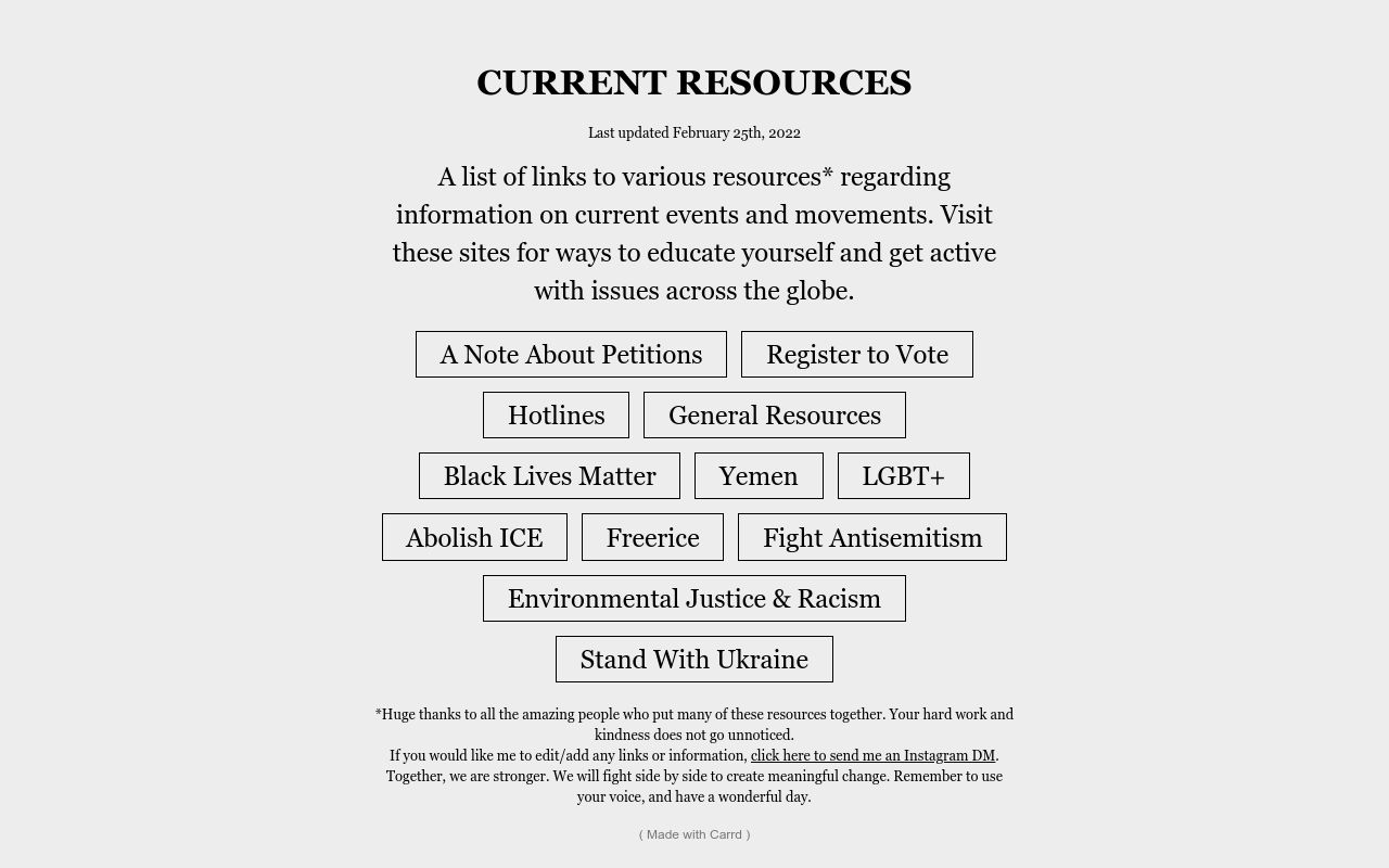 Current Resources